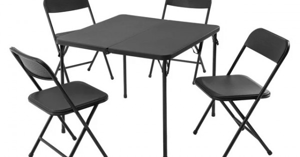 Shop Online For 34" Resin Card Table and Four Chairs Set of 5, Folds ...