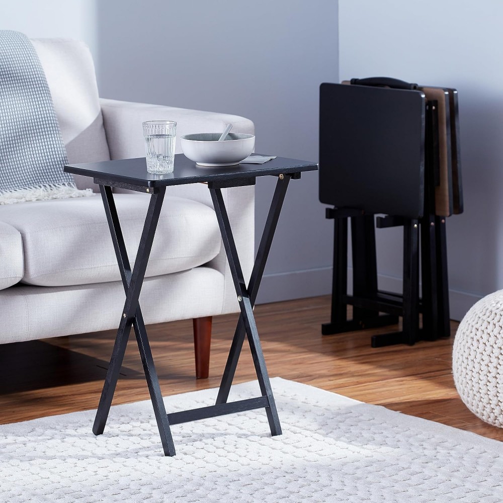 Buy Folding TV Dinner Tray Set of 5, Decorative Serving Tables for Home ...